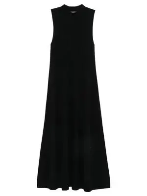 LE PETIT PULLE Sleeveless Knitted Midi Dress - Black