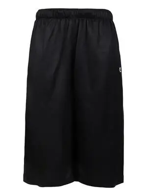 COURREGES Jersey Back-panel Wide-leg Shorts - Black