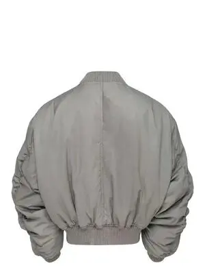 Rick Owens Rick Owens Ruched-Sleeve Flight Jacket Grey