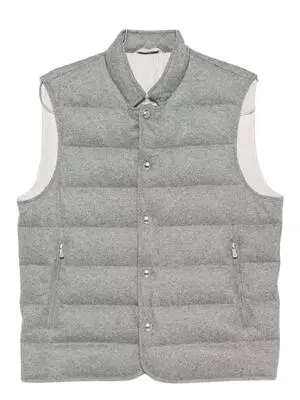 Eleventy Quilted High-neck Gilet - Grey