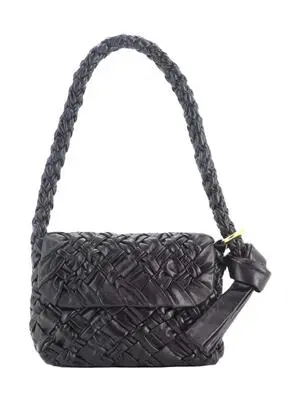 BOTTEGA VENETA Bottega Veneta Kalimero Citta Intrecciato Plisse Leather Shoulder Bag
