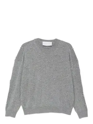 CIRCUS HOTEL Stud-embellished Fine Knit Sweater - Grey