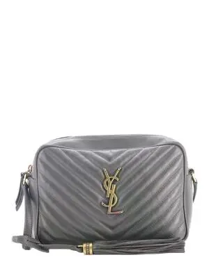Saint Laurent Lou Camera Bag Matelasse Chevron Leather Small Crossbody Bag - Grey