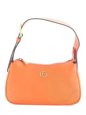 Gucci Aphrodite Leather Mini Shoulder Bag - Orange