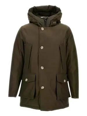 Woolrich Hooded Zip-up Coat - Brown