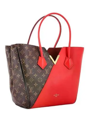 LOUIS VUITTON Kimono Handbag Monogram Canvas And Leather Mm Tote Bag - Red