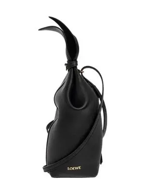 Loewe Leather Scarf Backpack - Black