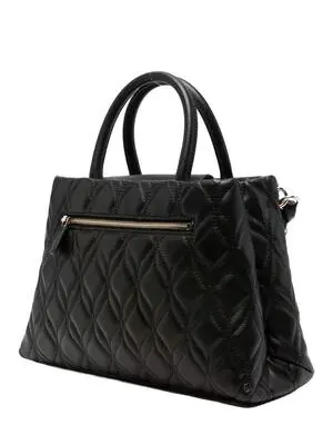 Guess Quilted Tote Bag With Chain Detail - Black