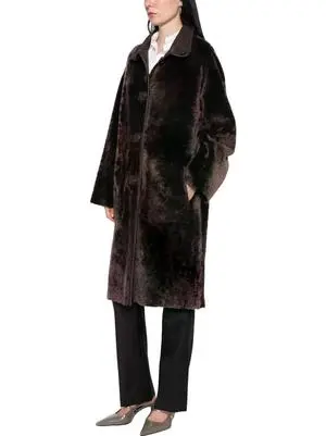 JOSEPH Reversible Shearling Coat - Brown