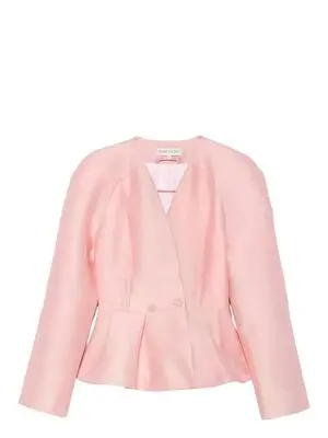 Stine Goya Peplum Hem V-neck Jacket - Pink