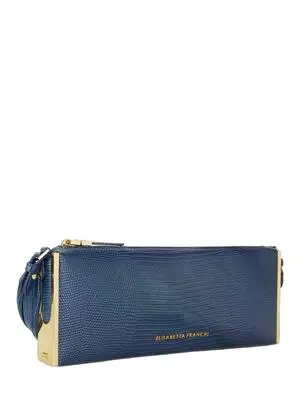 Elisabetta Franchi Lizard Print Shoulder Bag - Blue