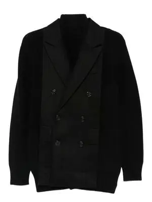 Sacai Double-breasted Layered Cardigan - Black
