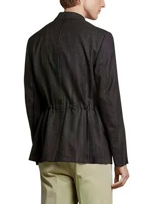 FERRAGAMO Pinstripe Single-breasted Blazer - Black