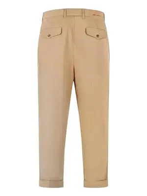 AMI Paris Pleated Turn-up Trousers - Neutrals