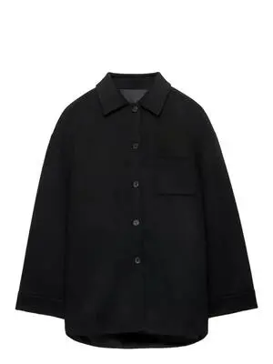Prada Reversible Double Cashwool And Re-nylon Caban Jacket - Black