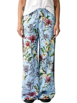 Adidas X Farm Rio House Of Tiro Floral-print Side-stripe Track Pants Blue