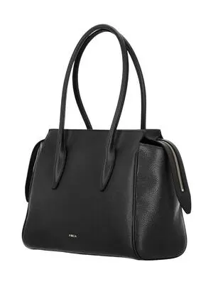 Furla Grained Leather Shoulder Bag - Black