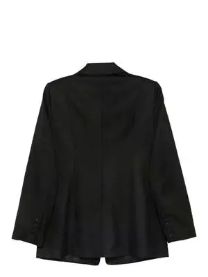 GESTUZ Single-breasted Notched Lapel Blazer - Black