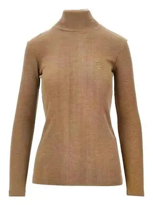 Max Mara Ribbed-knit Roll-neck Sweater - Neutrals