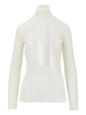 Max Mara Ribbed-knit Roll-neck Sweater - White