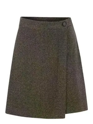 Max Mara Houndstooth Wrap-effect Skort - Brown