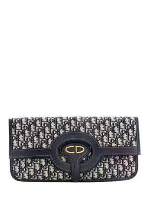 Dior Oblique Canvas Fold Over Clutch Bag - Blue