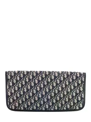 DIOR Christian Dior Fold Over Oblique Canvas Clutch Bag