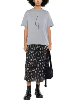 AGNES B. Cotton Graphic Print T-shirt - Grey