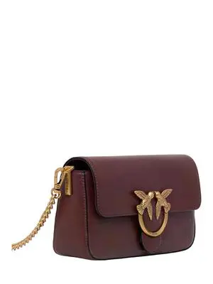 Pinko PINKO Love Birds-Hardware Leather Crossbody Bag Red