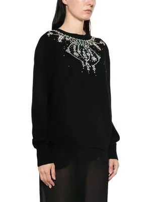 CIRCUS HOTEL Embellished Low-back Sweater - Black