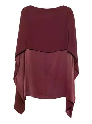 Alberta Ferretti Draped Asymmetric Cape Red