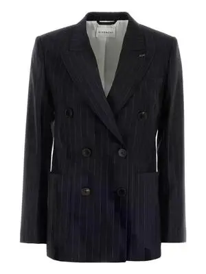 Givenchy Pinstripe Double-breasted Jacket - Blue