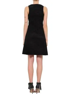 Neil Barrett Chevron V-neck Mini Dress - Black
