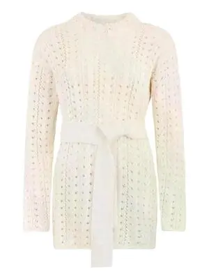 MOORER Cable-knit Belted Cardigan - Neutrals