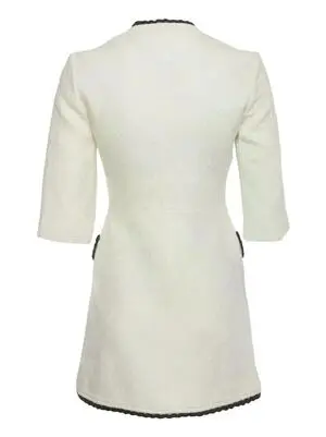Maje Ritosio Contrast-trim Mini Dress - Neutrals
