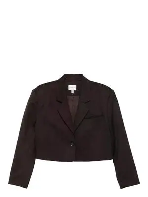 GESTUZ Cropped Single-breasted Jacket - Brown