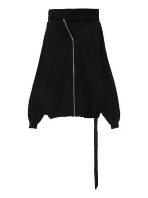 Rick Owens Mountain Hun Asymmetric Zip-up Hoodie - Black