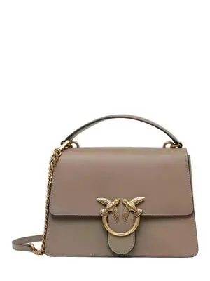 PINKO Love Birds Leather Shoulder Bag