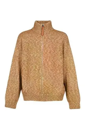 Loewe Anagram Zip-up Cardigan - Neutrals