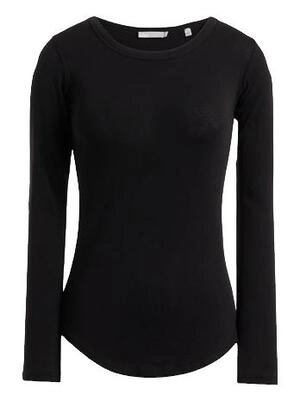 Vince Long Sleeve Pima Cotton T-shirt - Black