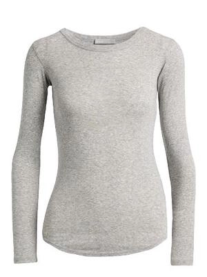 Vince Pima Cotton Long Sleeve T-shirt - Grey