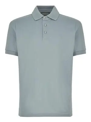 Canali Green Polo Shirt In Soft Cotton Piqué Green