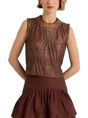 MARIE OLIVER Mcguire Cotton-blend Mock Neck Top