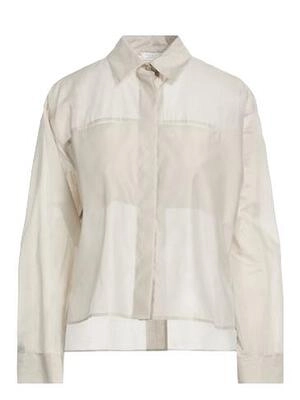 PESERICO Woman Shirt Light Grey Size 6 Cotton, Silk