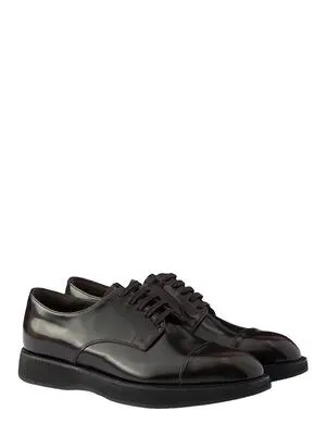 Prada Leather Cap Toe Derby Dress Shoes - Sienna