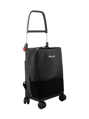 ROLSER Four-wheel Swiveling Foldable Shopping Trolley - Black