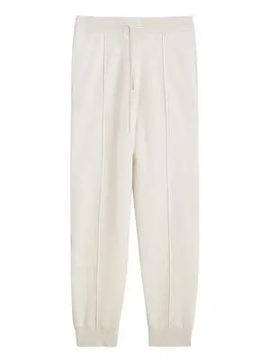 TOTEME Front Seam Jogger Pants With Drawstring - Ecru