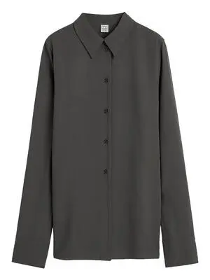 TOTEME Slim Fit Lightweight Shirt - Washed Black