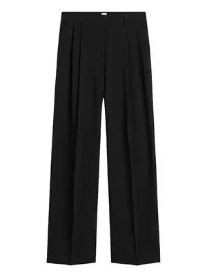 TOTEME Double Pleated Relaxed Pants - Black