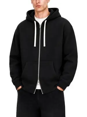 NANA JUDY Relaxed Fit Floyd Zip Through Hooded Sweater Enzyme Black